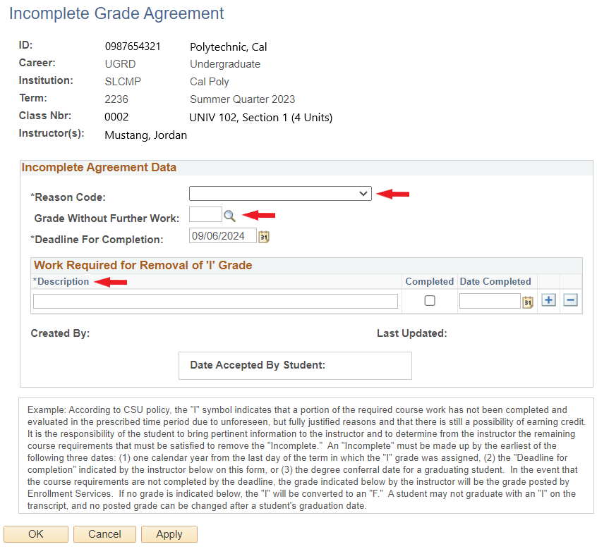 Faculty Grading Instructions - Office of the Registrar - Cal Poly, San Luis Obispo